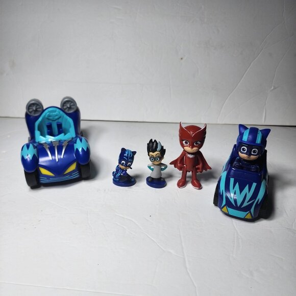 Toys | Pj Masks Lot 5 Pieces Blue Car Owlette Catboy Romeo Figure Toy ...